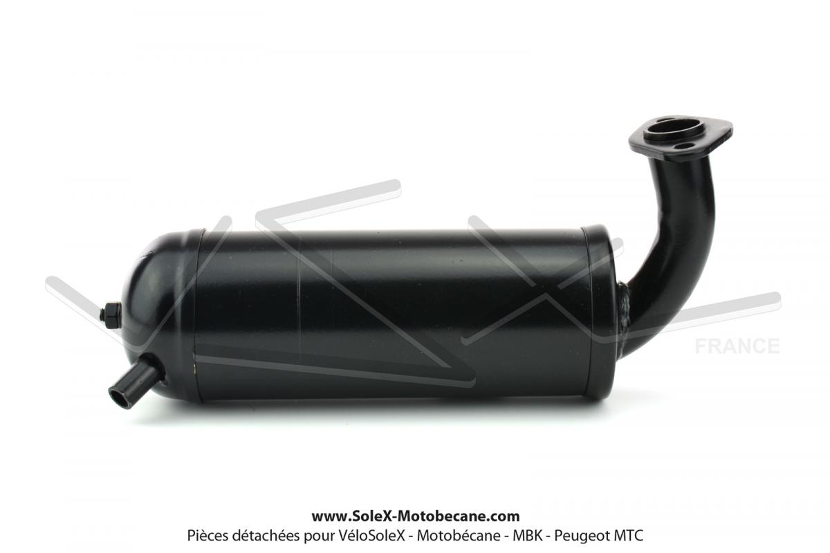 Pot d'échappement "Boudin" Noir - Modèle court - Fixation par bride - pour Peugeot 103 SP / MVL ...