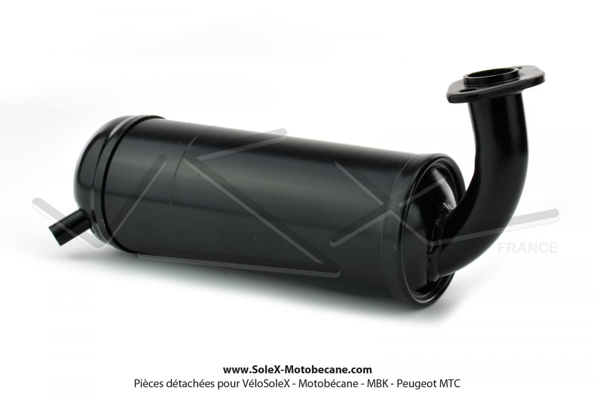 Pot d'échappement "Boudin" Noir - Modèle court - Fixation par bride - pour Peugeot 103 SP / MVL ...