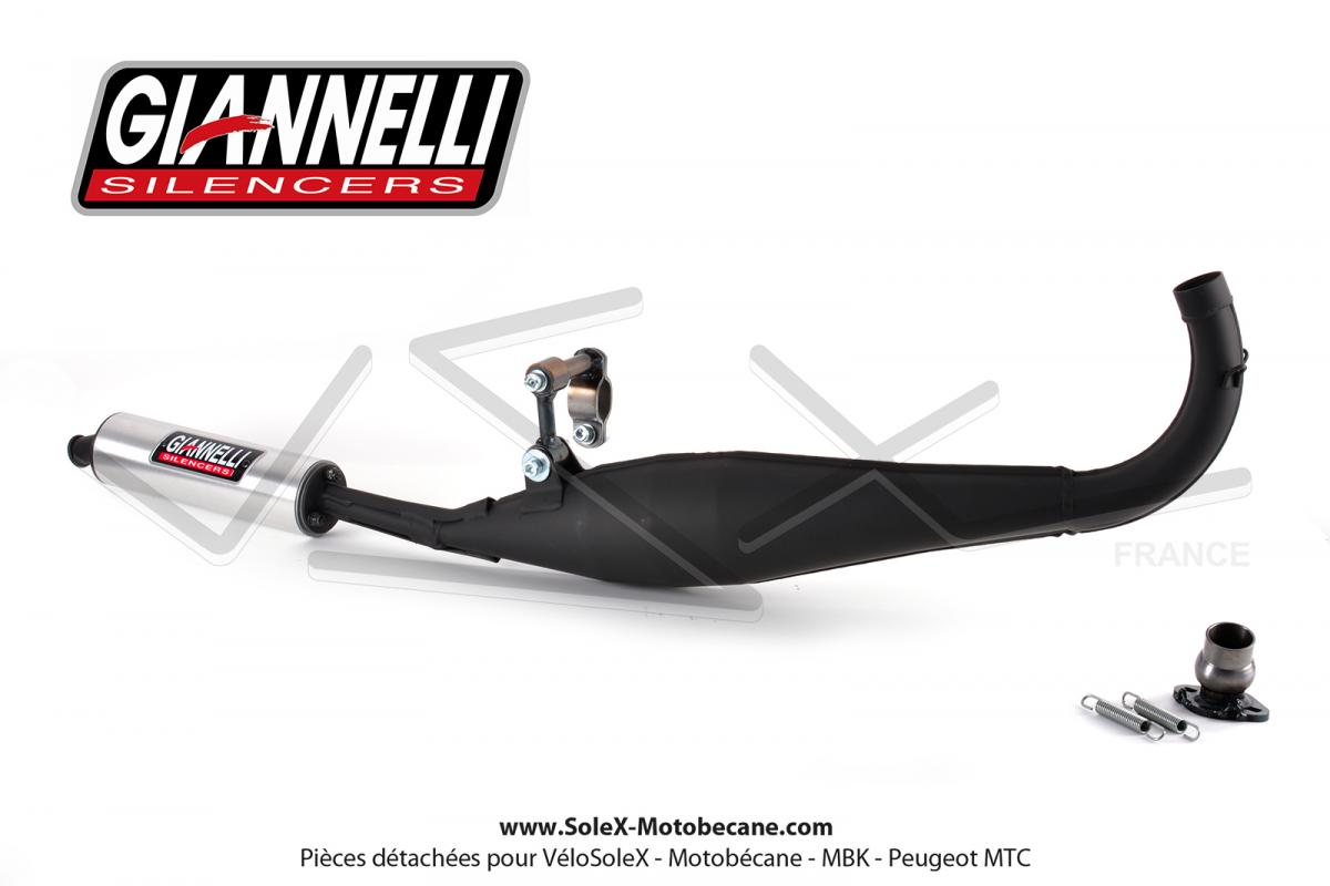 Pot d'échappement Giannelli Black Gun - Noir mat / Cartouche Alu + rotule pour Peugeot 103 SP ...