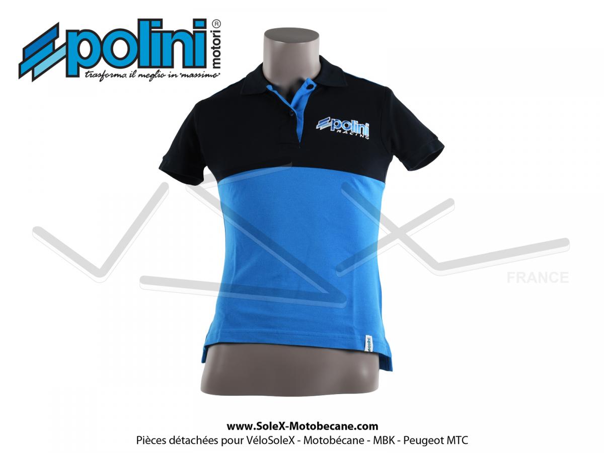 Polo Femme Bleu Clair / Bleu Foncé - Polini "Evolution" - Polini Blue ...