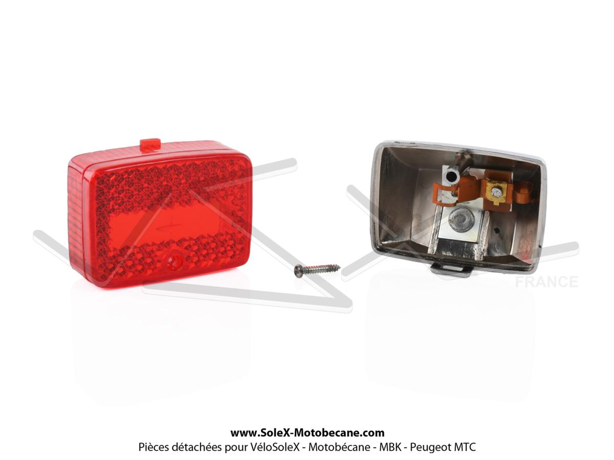 Feu rouge arrière type Luxor 75 Chromé / Rouge pour Mobylette ...