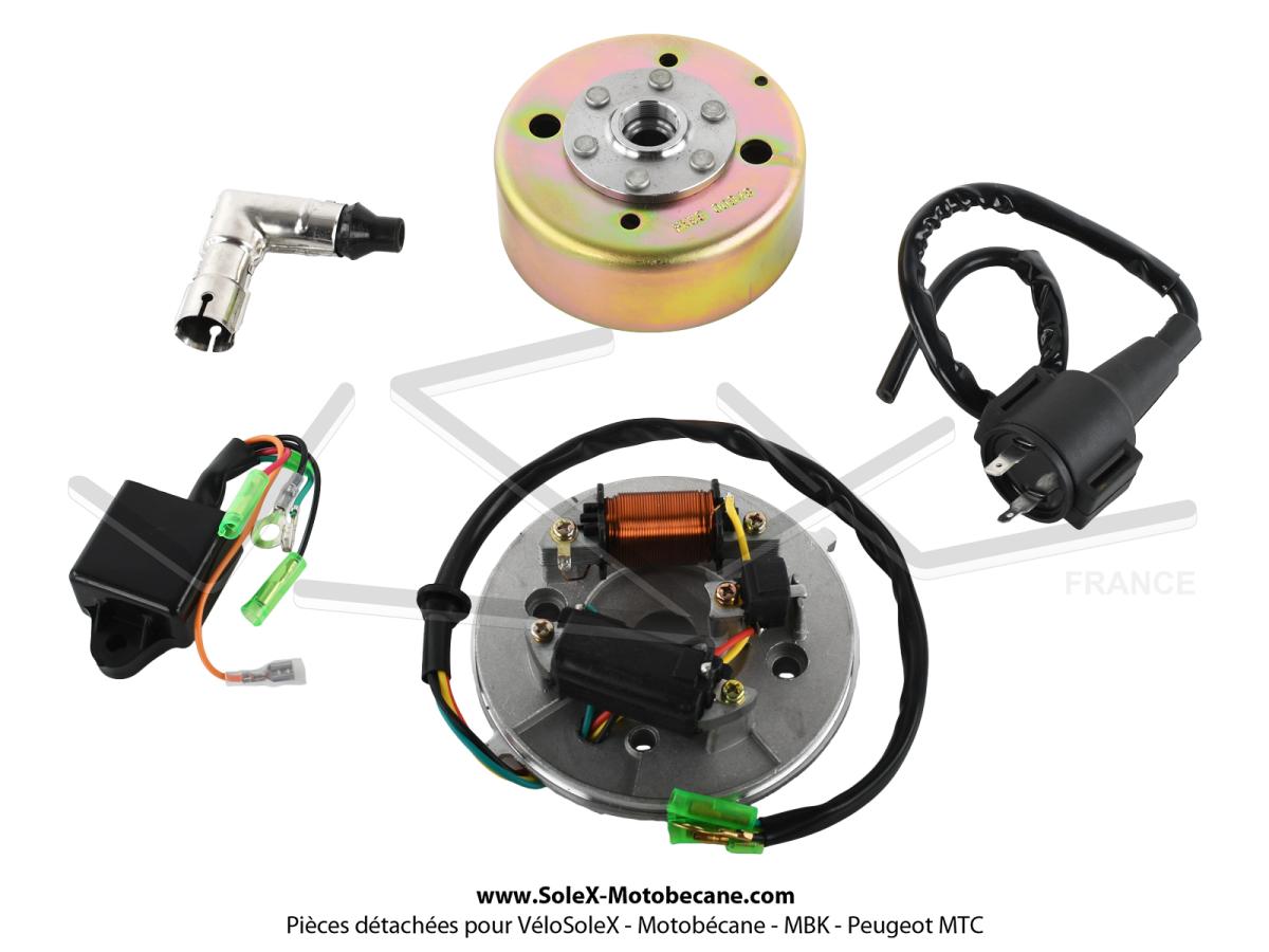 Allumage électronique type "Moriyama" + boîtier CDI + Bobine HT + Antiparasite pour Mobylette ...