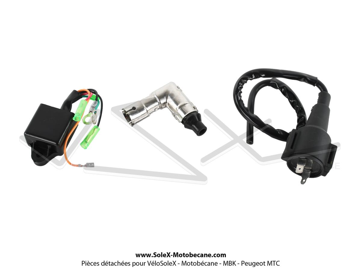Allumage électronique type "Moriyama" + boîtier CDI + Bobine HT + Antiparasite pour Mobylette ...