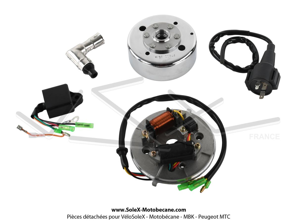 Allumage électronique (Volant-magnétique complet) - type "Moriyama" - Poli / Chromé + boîtier ...
