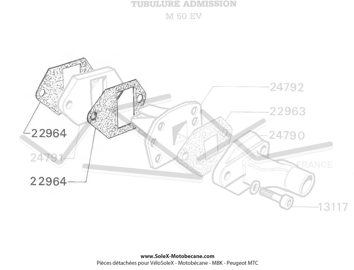 Joint de sortie de clapet pour Motobécane / Motoconfort 99Z / 50EV ...