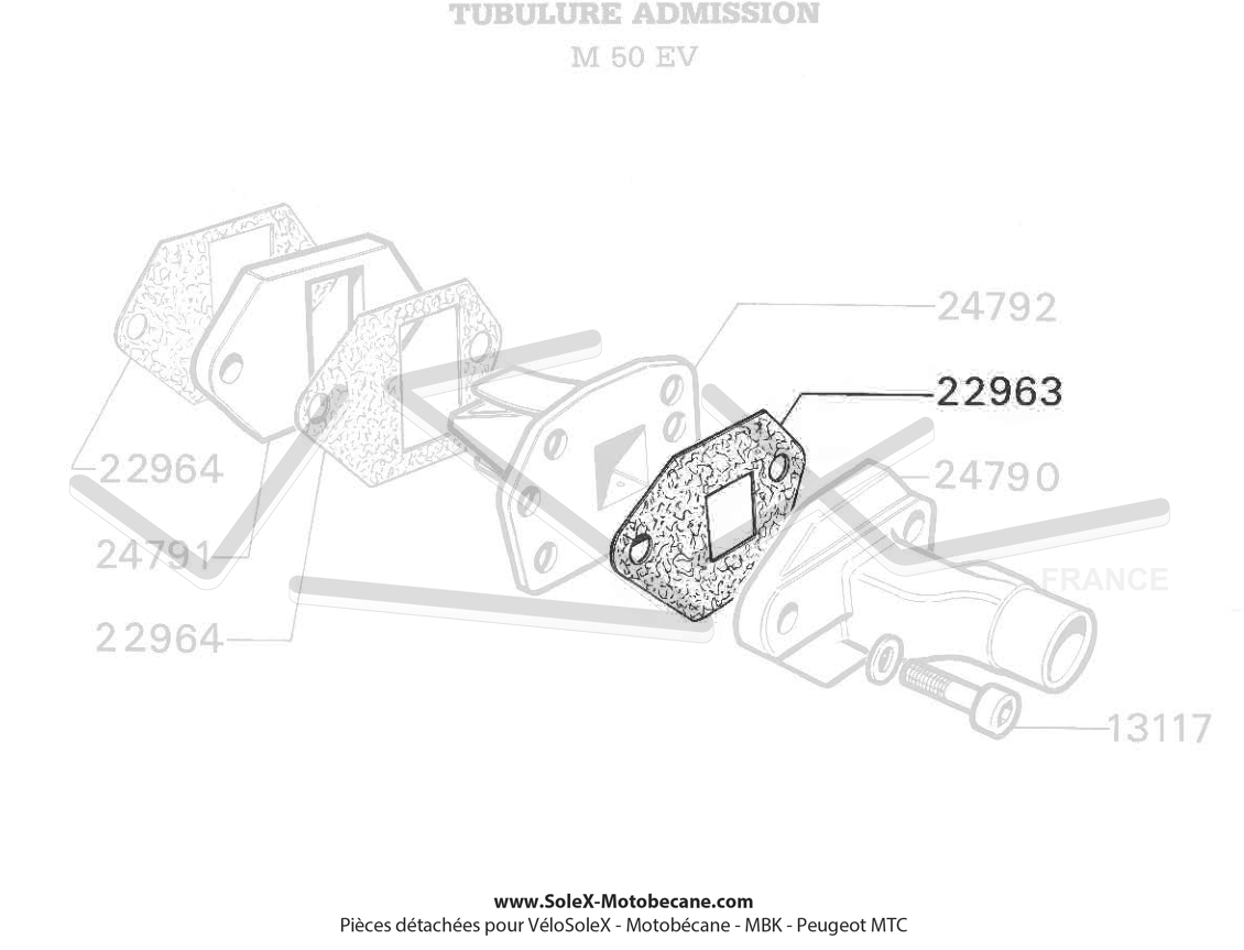 Joint d'entrée de clapet pour Mobylette Motobécane / Motoconfort 99Z ...
